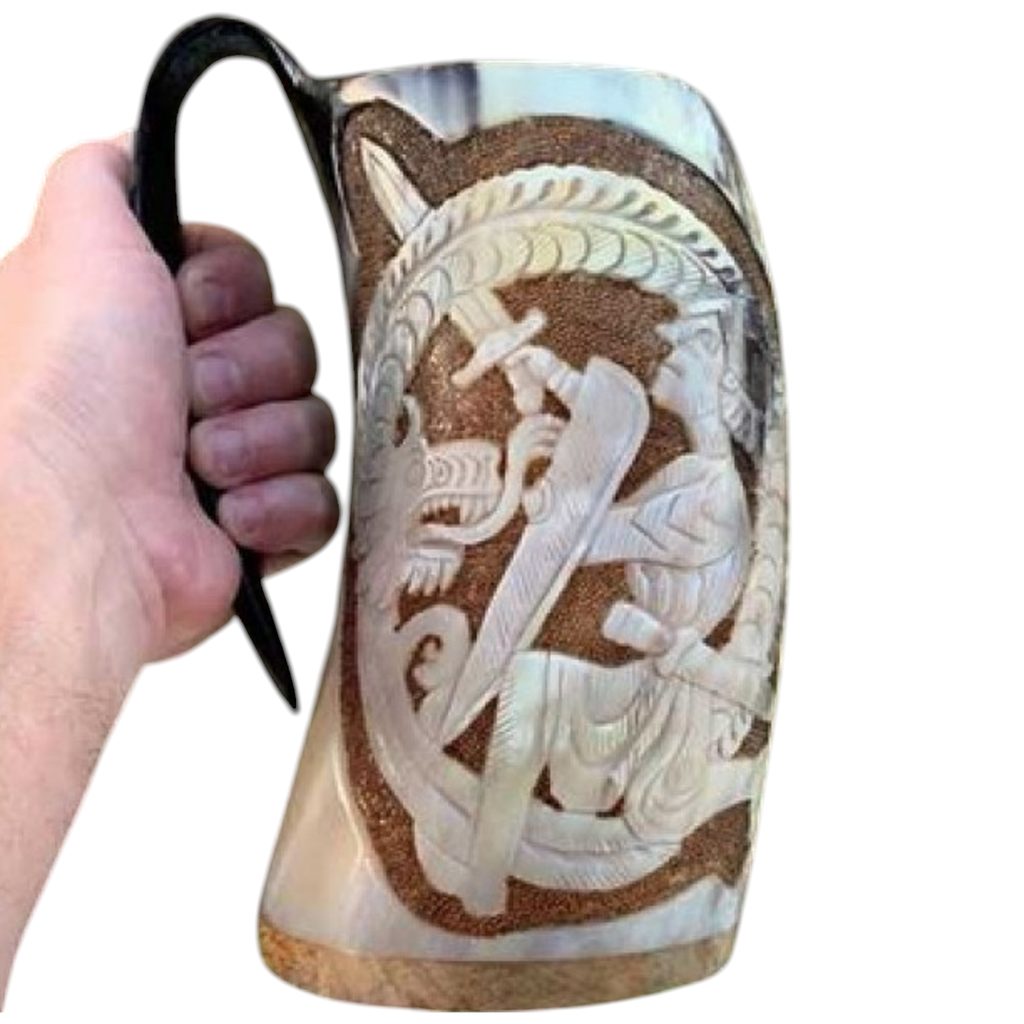 Dragon vs. Norman, Viking horn cup drinking horns Horn Products ...