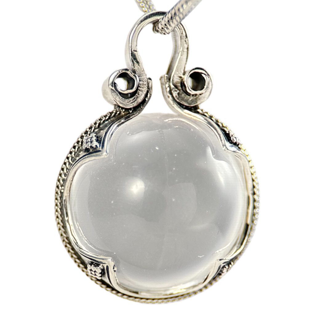 GOTLAND BALL PENDANT crystal and sterling silver Volundr pendants Silver jewellery Wulflund