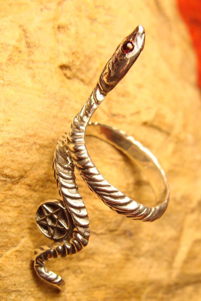 BAGUE DE SERPENT avec PENTACLE, argent Bagues Bijoux en argent Nous ...