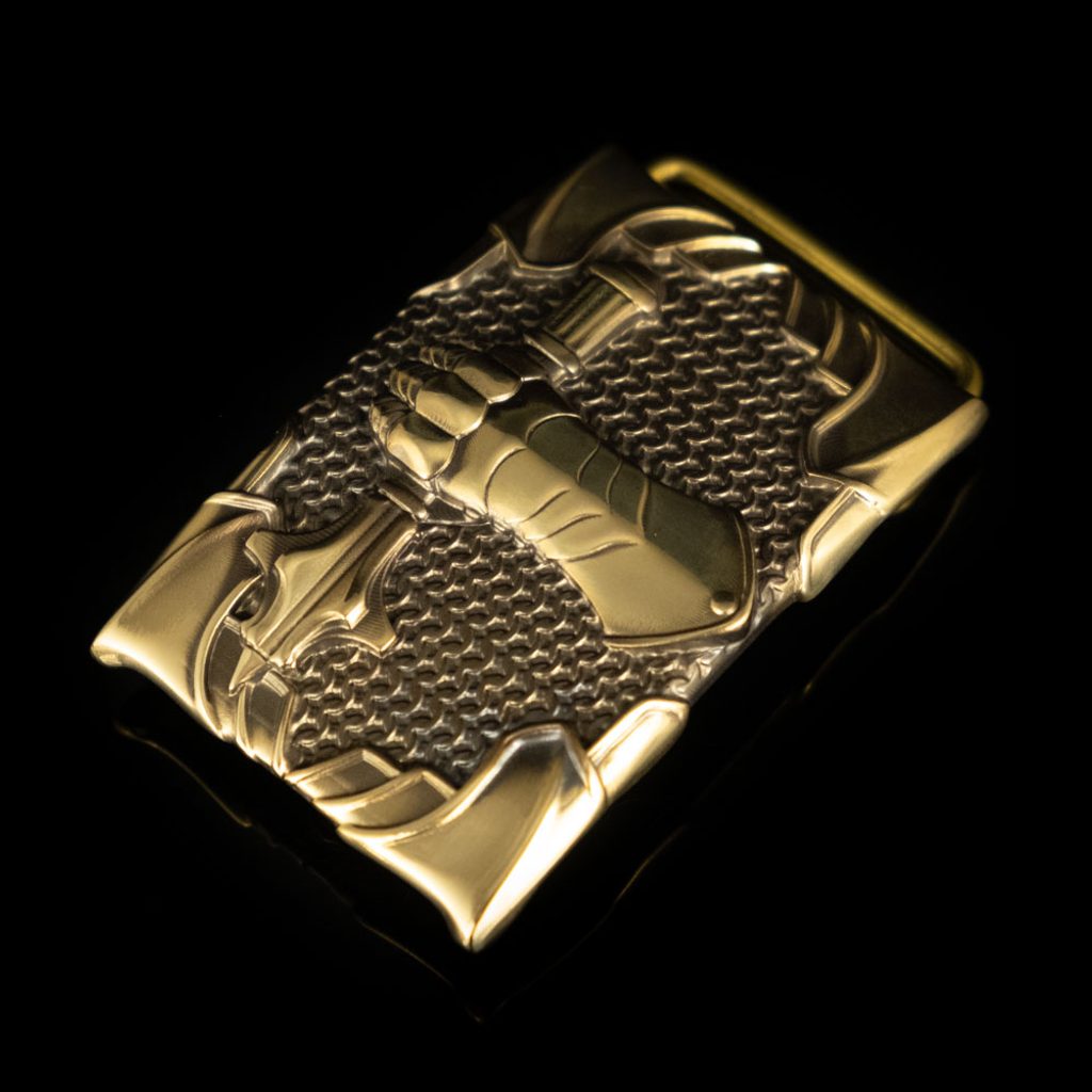 STEEL FIST, belt buckle, brass Wulflund