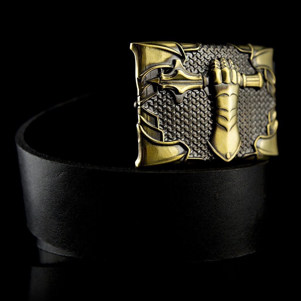 STEEL FIST, belt buckle, brass Wulflund