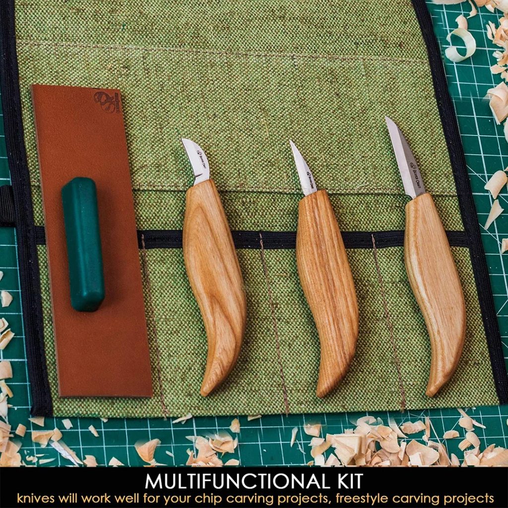 S15 Starter Chip and Whittle Knife Set with Accessories BeaverCraft Carving chisels Crafting Camping and crafting Wulflund