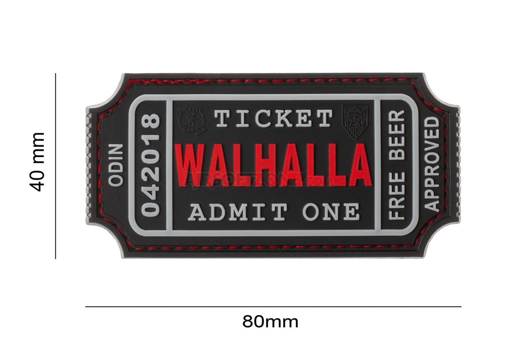 VALHALLA TICKET, 3D blackmedic rubber velcro patch Patches und ...