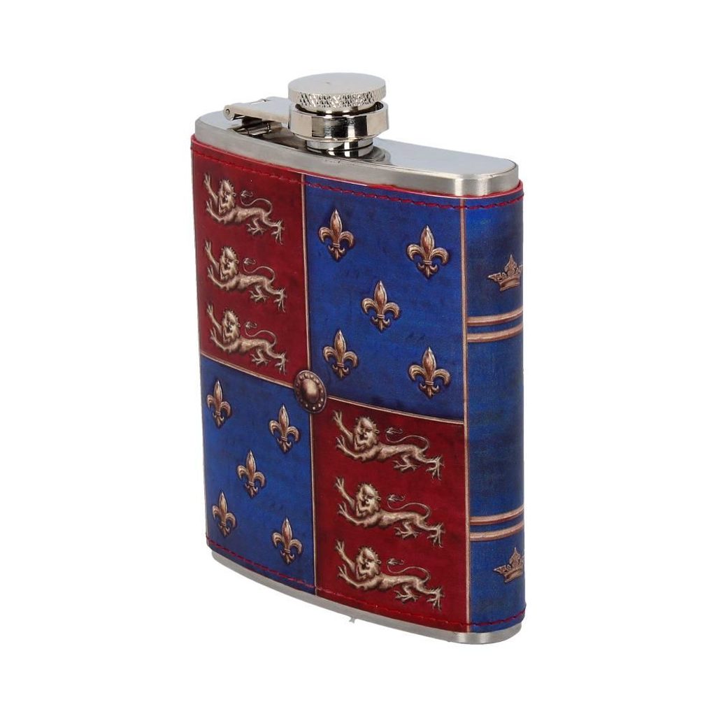 Medieval English Edwardian Heraldry Hip Flask 7oz Wulflund