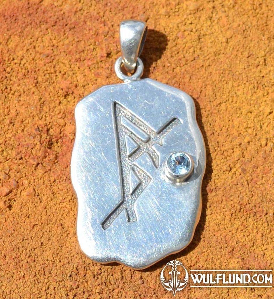 SELF CONFIDENCE, silver bind rune pendant, Ag 925 jewellery and ...