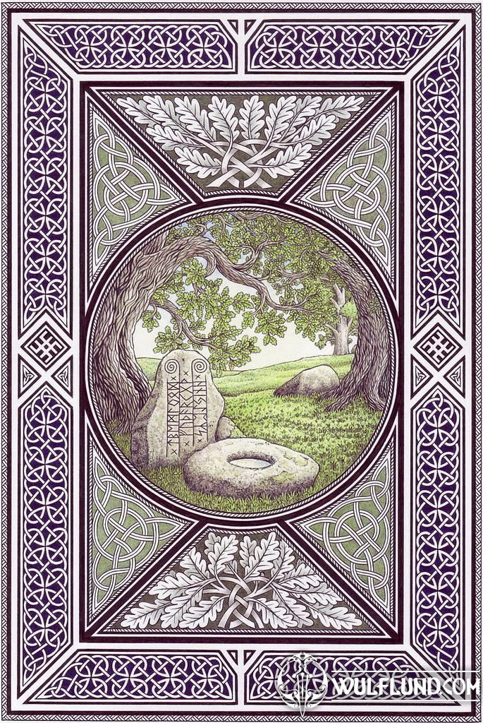 Runestone Temple, pagan poster posters, postcards - pagan art wall ...
