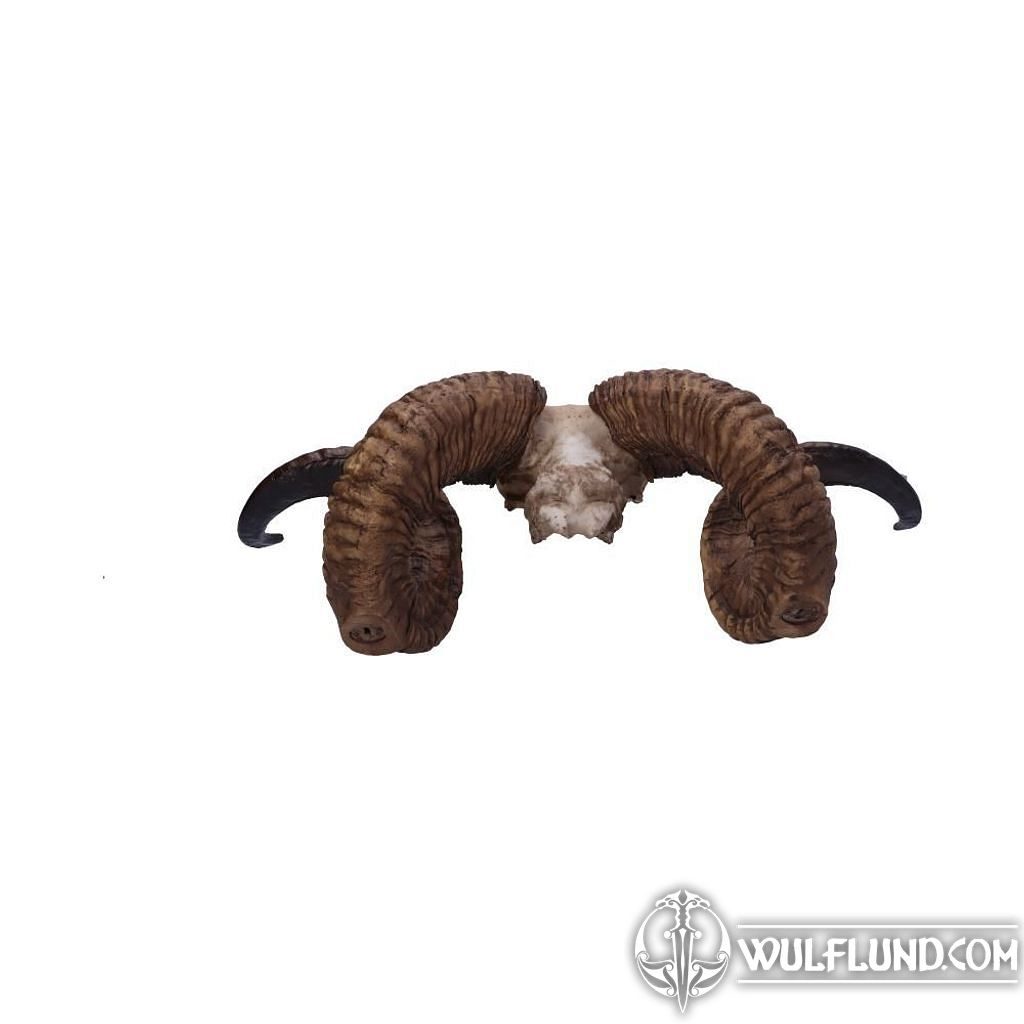 Diablo- Realistic Demonic Ram's skull 58cm figures, lamps, cups Pagan ...
