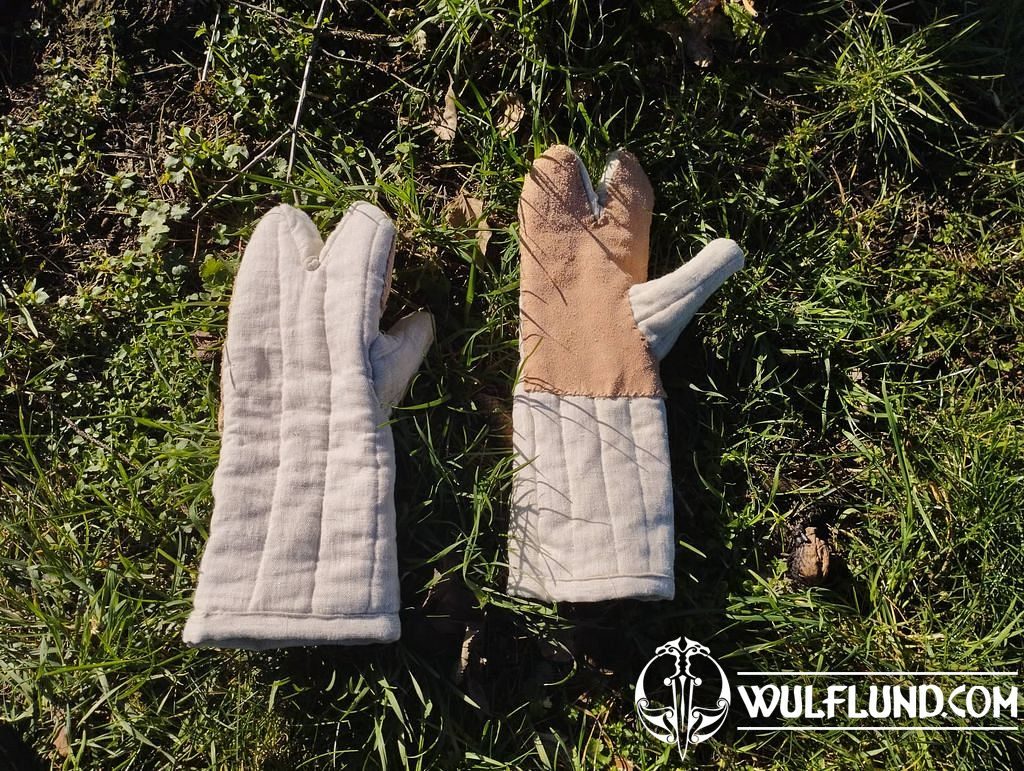 THREE-FINGER HANDGLOVES - ca. 12th-1st half of the 14th century Padded ...