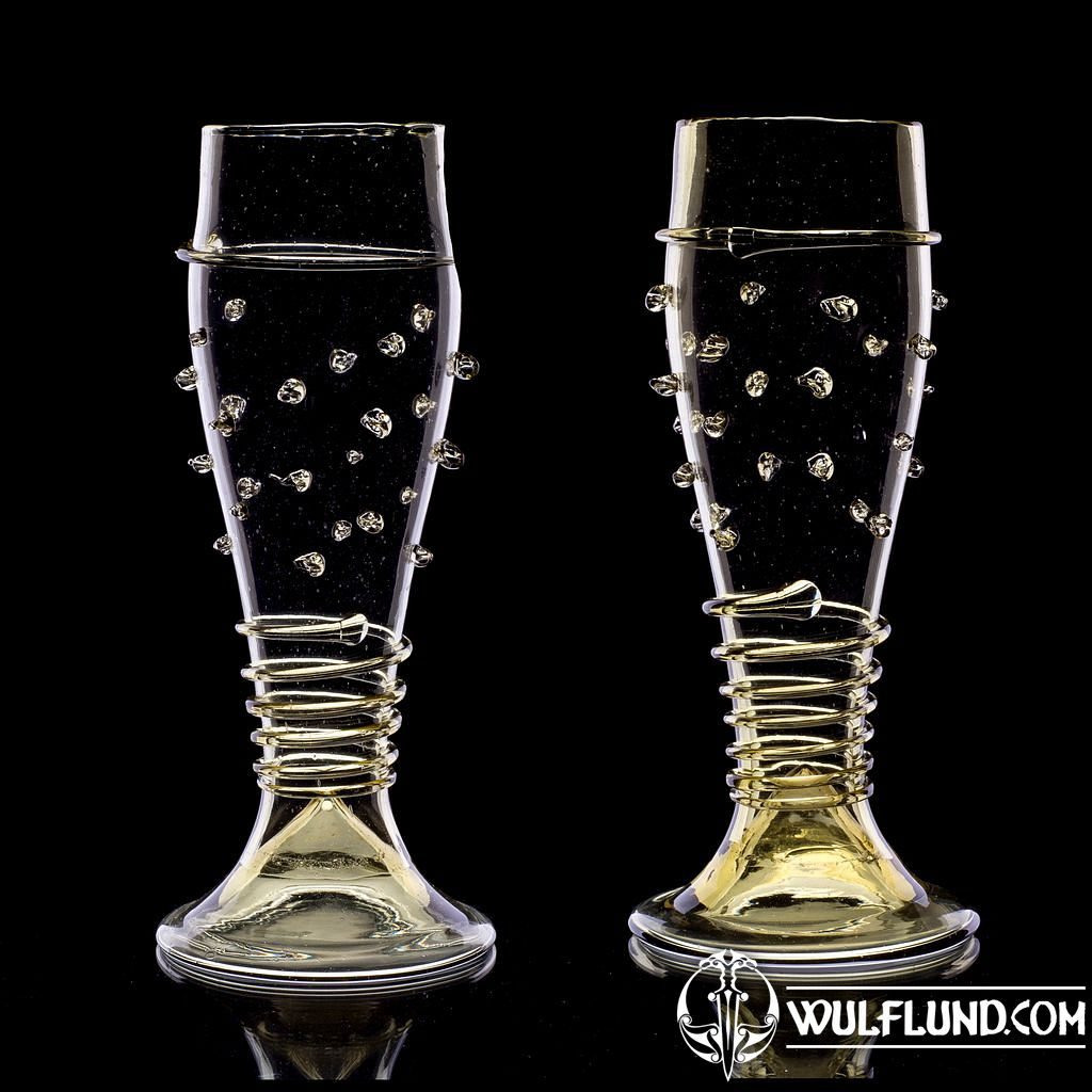 REPLICAS OF MEDIEVAL GLASS, Bohemia, XIV. century set of 2 Drakkaria ...