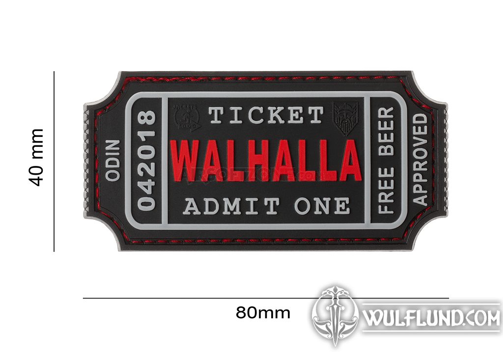 VALHALLA TICKET, 3D blackmedic rubber velcro patch Patches und ...