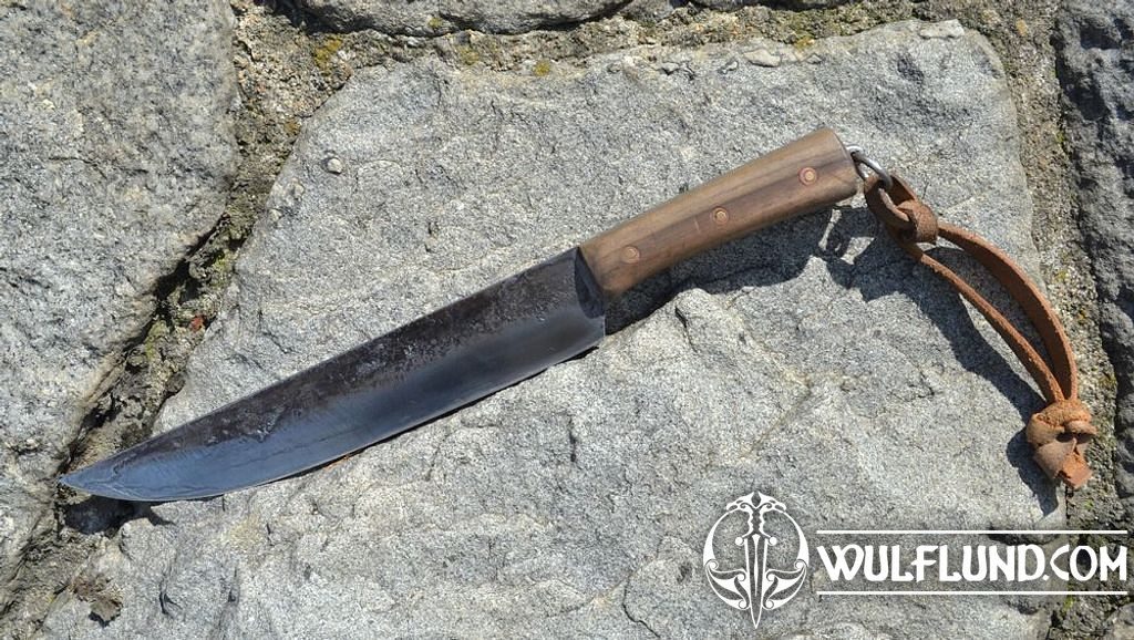 Celtic Long Knife, layered steel, replica - wulflund.com