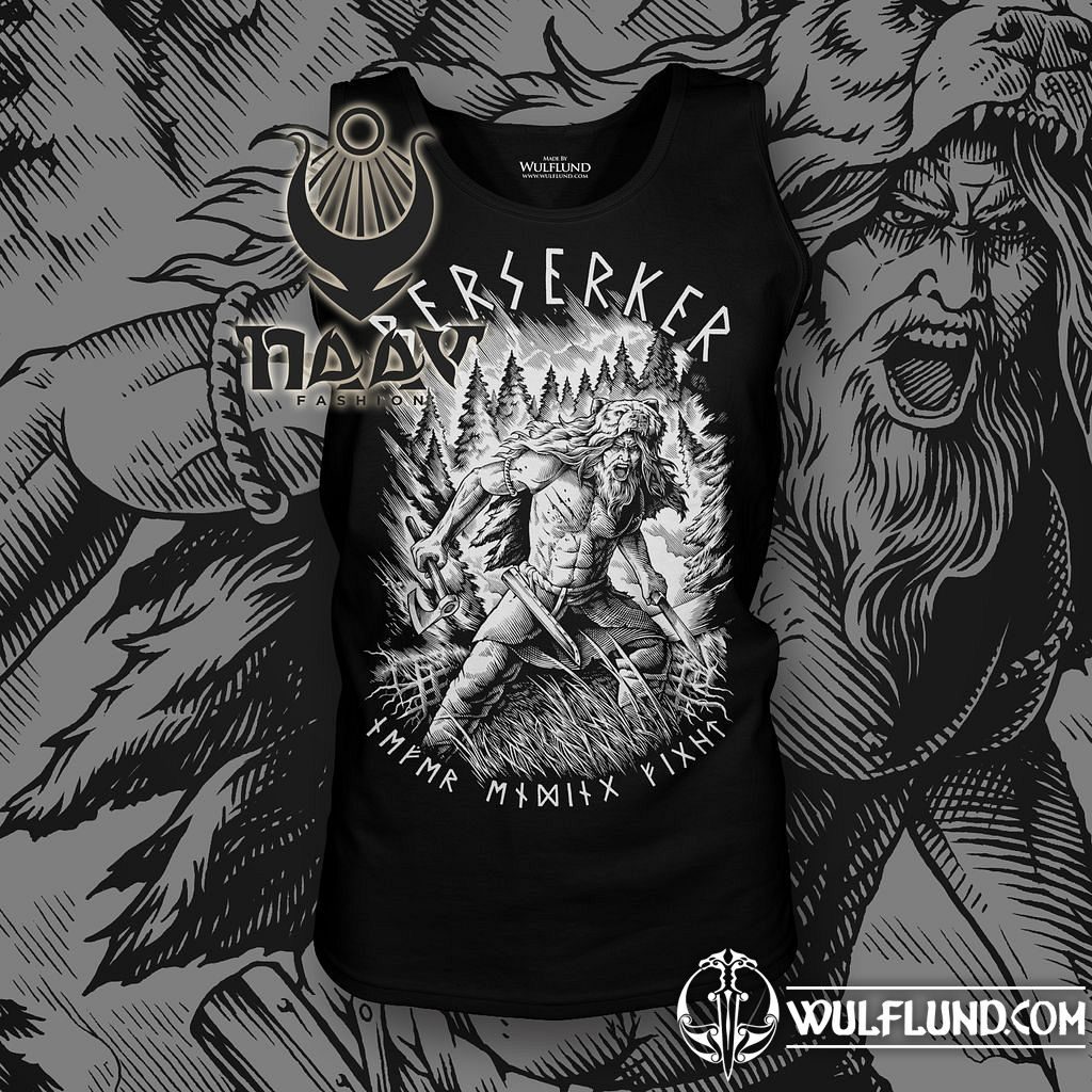 BERSERKER - Viking warrior, men's tank top, black and white Naav Tank ...