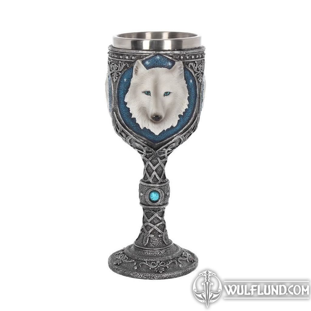 Ghost Wolf Goblet 19.5cm mugs, goblets, scarves Pagan decorations ...