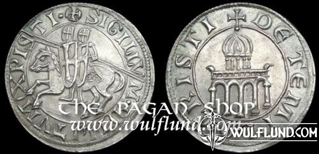 Templar Denarius, aluminium coin, replica medieval and renaissance ...