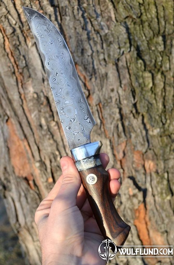 damascus steel knife with meteorite - wulflund.com