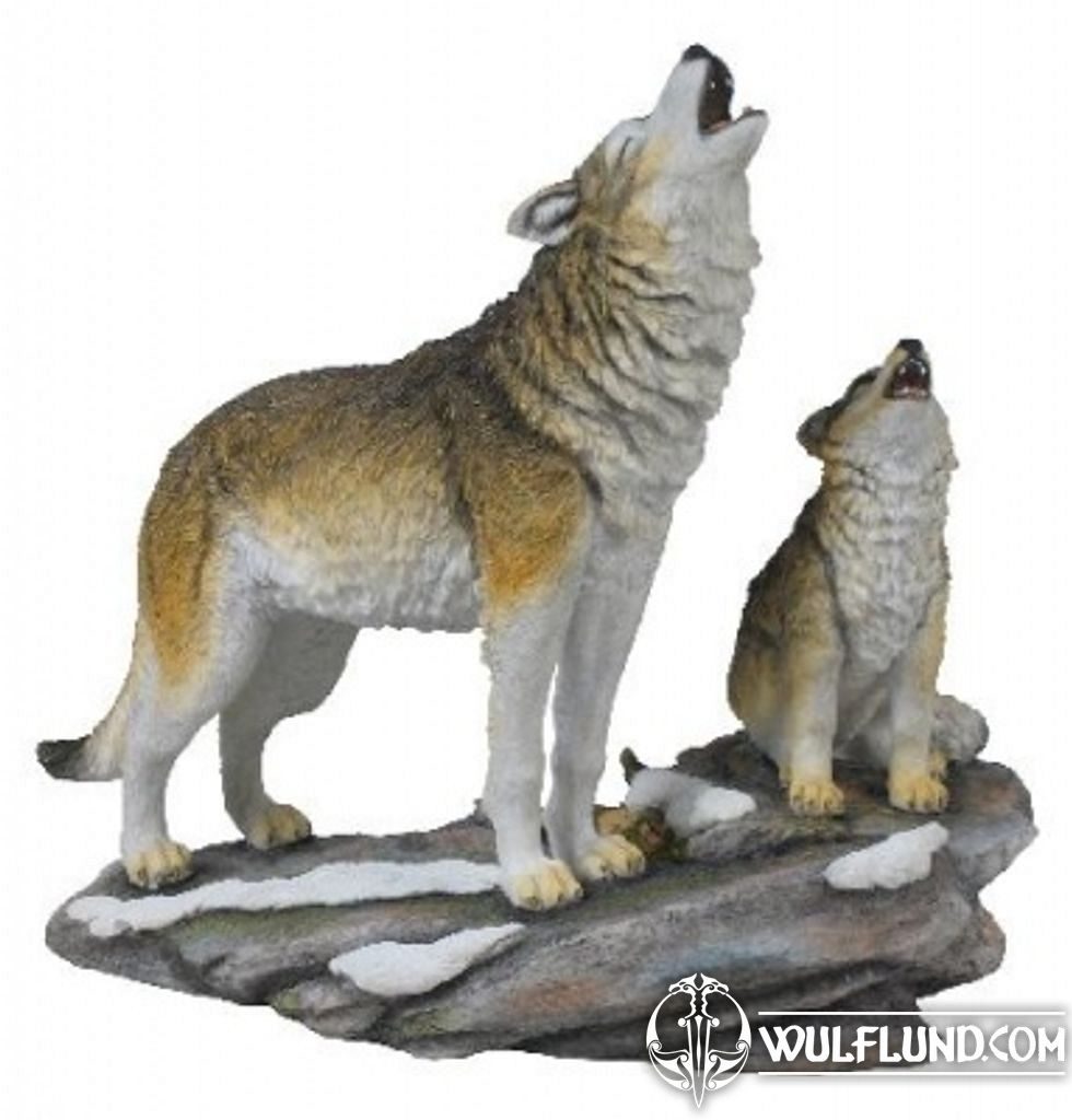 HOWLING WOLF, statue Naav animal figures Pagan decorations - wulflund.com