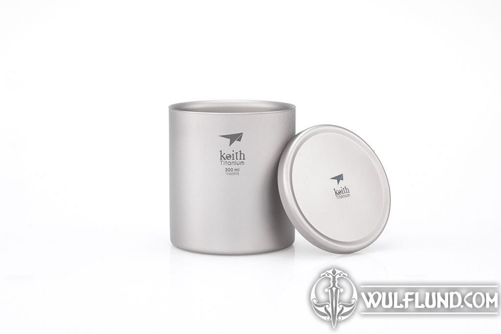 Ti3302 Double-Wall Titanium Mug with Lid KEITH Titanium equipment ...