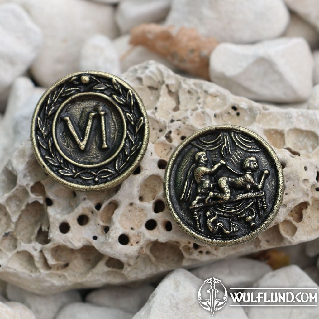 Rome, erotic token Spintria VI, 1st century, replica Altmessing ...