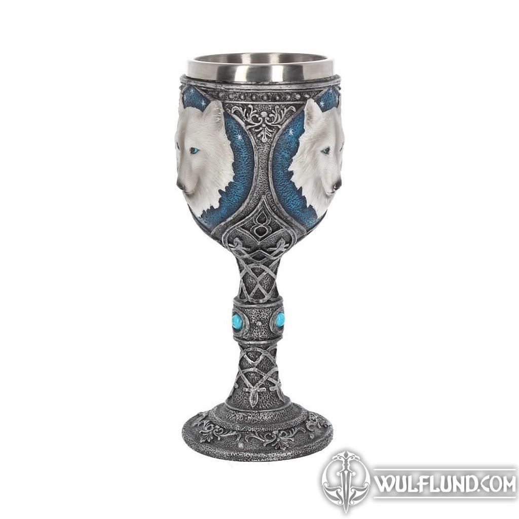 Ghost Wolf Goblet 19.5cm mugs, goblets, scarves Pagan decorations ...