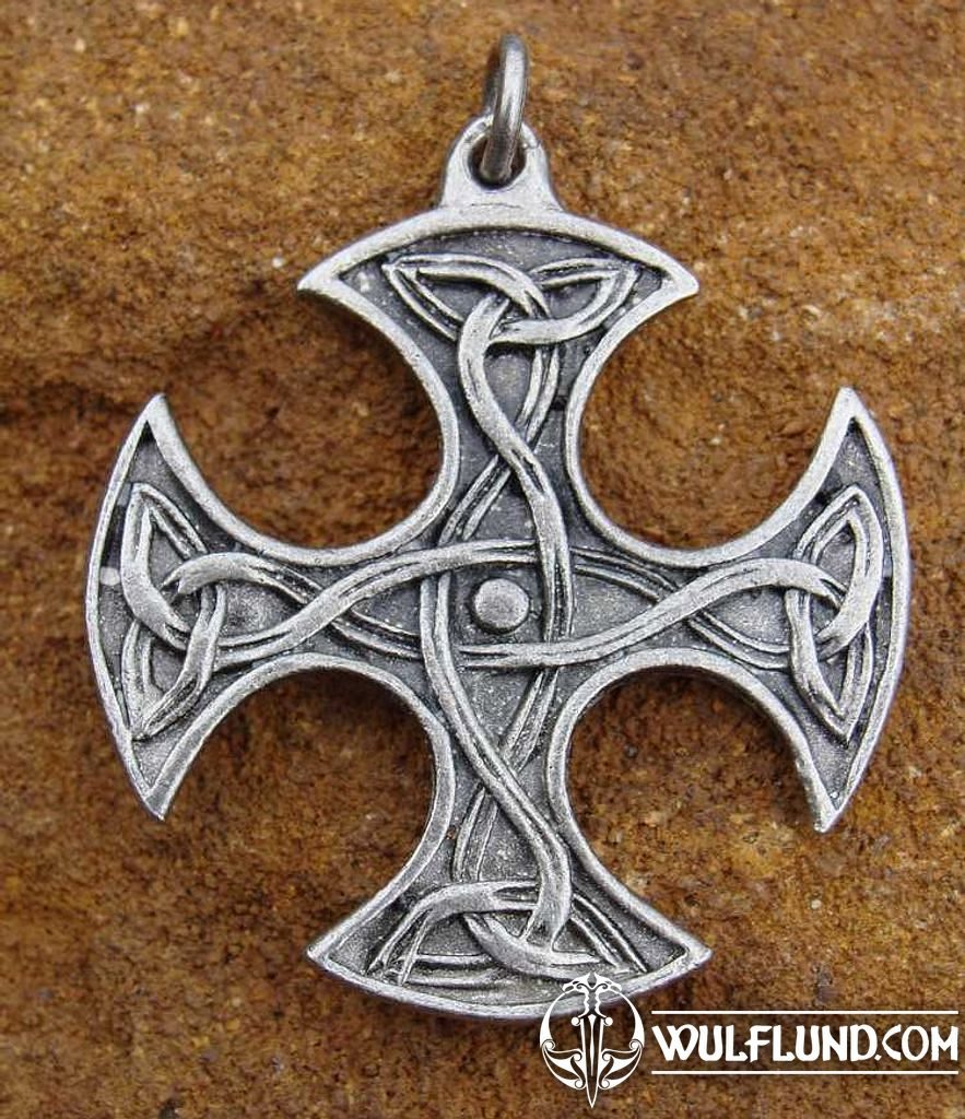 CELTIC KNOTTED CROSS, pewter pendant celtic pendants Zinc amulets, Jewellery Wulflund