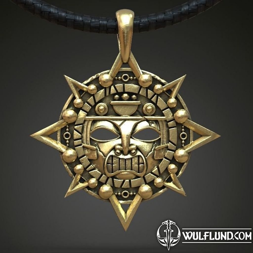 AZTEC MASK, amulet, pendant, bronze Drakkaria pendants, necklaces ...