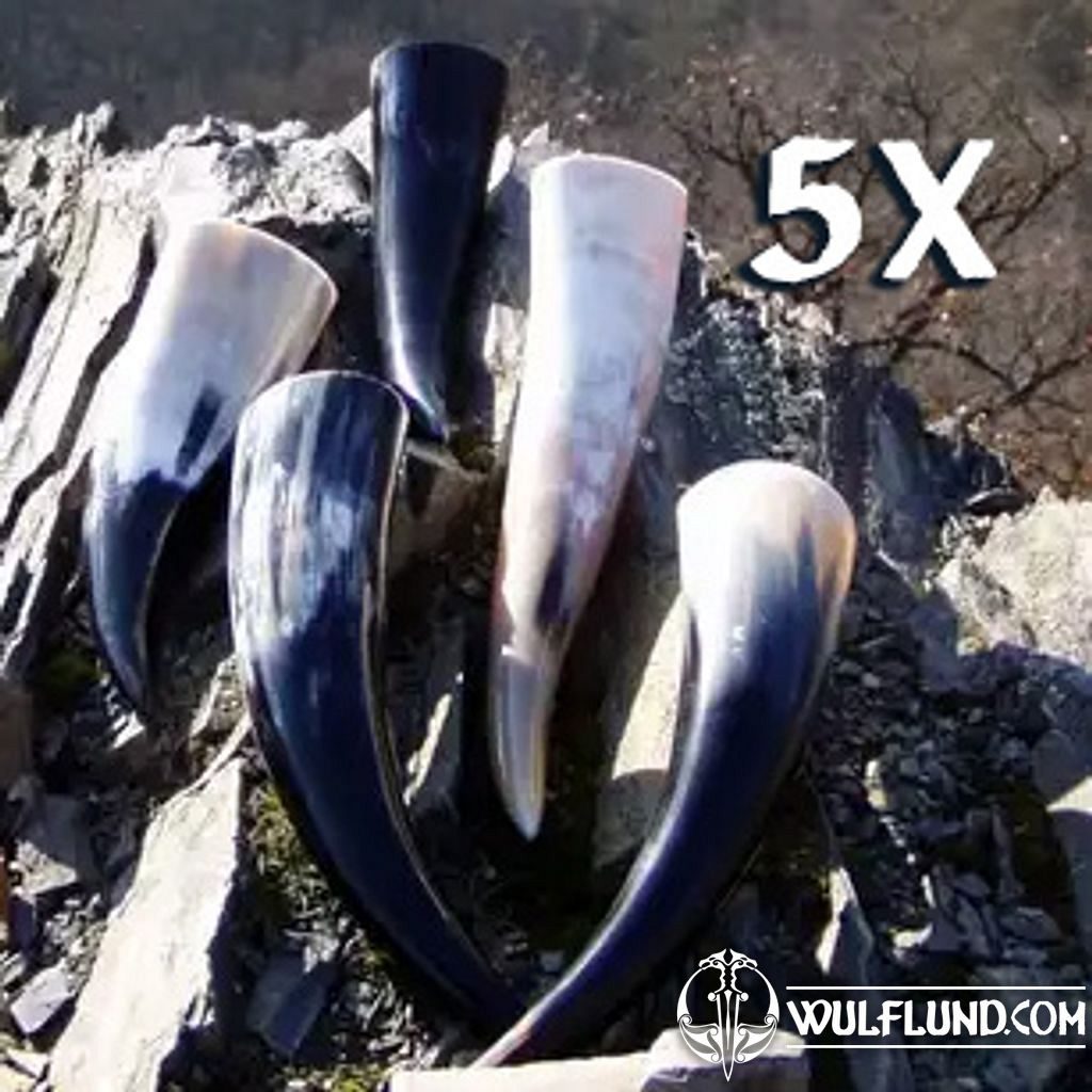 SET OF 5 HORNS - 0,4 l Wulflund.com - Manufacture of jewellery, forged ...