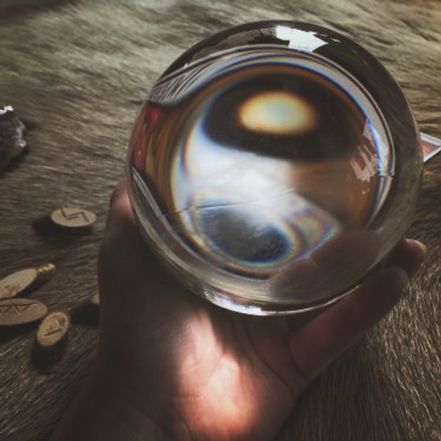 ORACLE, crystal glass ball magic accessories Magic, Home decor Wulflund