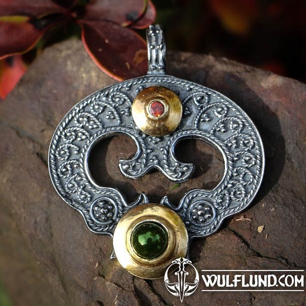 LUNULA, women's early medieval pendant, Ag 925 MOLDAVITE Kanevsky ...