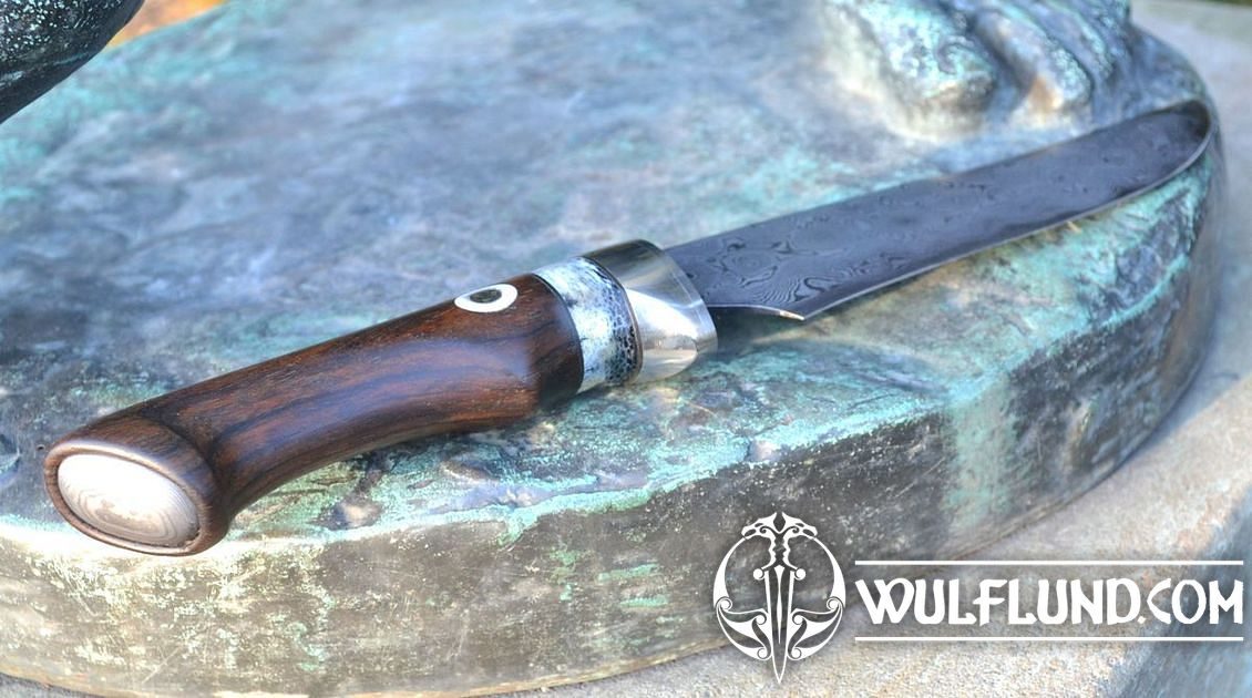 damascus steel knife with meteorite - wulflund.com