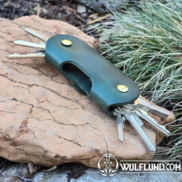 LEATHER KEYCHAIN with screws, green keychains, whips, other Leather ...