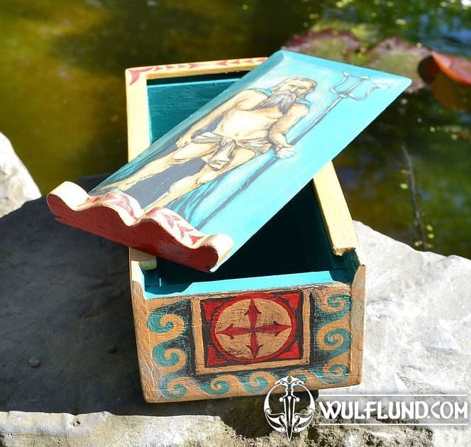 NEPTUNUS, Ancient Rome Wooden Box, replica - wulflund.com