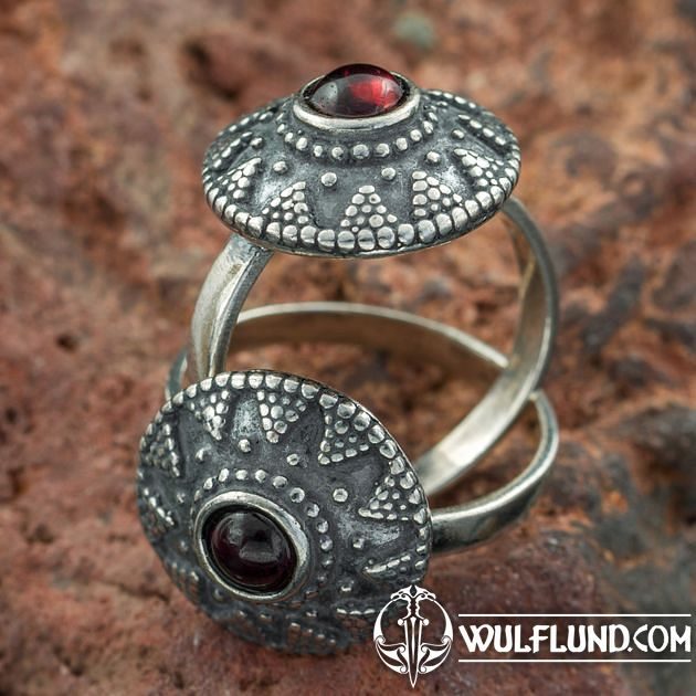SLAVIC RING with GARNET Drakkaria Rings Silver jewellery We make ...