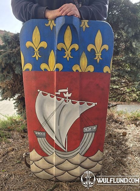 Pavise shield of Paris, hand-painted wooden medieval shield living ...