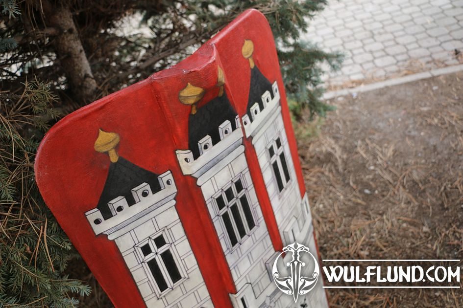 HUSSITE PAVISE SHIELD, hand-painted wooden shield PRAGUE painted ...