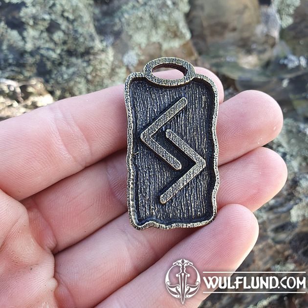 JERA, Anglo-Saxon Futhark Rune Pendant, zinc ant. brass rune pendants ...