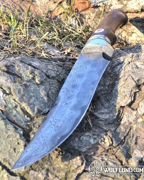 damascus steel knife with meteorite - wulflund.com
