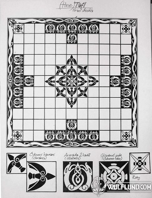 HNEFATAFL or Tafl, Viking Board Game - leather case and stones ...