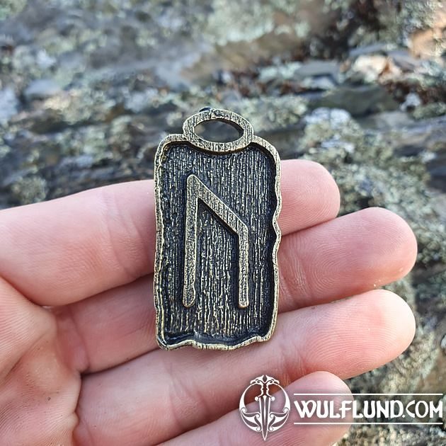 URUZ Rune - Anhänger, Zink, ant. Messing Drakkaria Runenanhänger ...