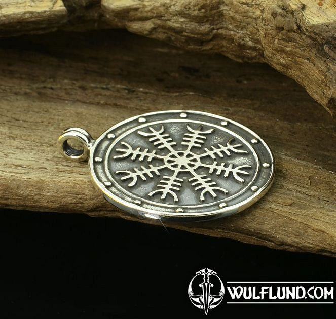 Aegishjalmur, Helm of Awe, Magical Rune medallion, silver Drakkaria ...