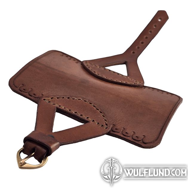 Medieval Archer' Bracer BALDRIC, leather, brown Hádek equipment for ...
