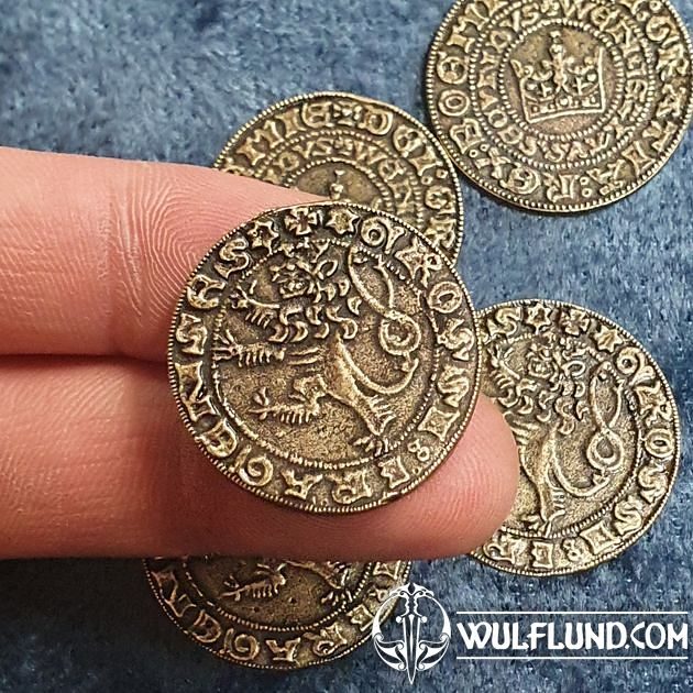 PRAG GROSCHEN, Münze, Replik, Zink Antique brass Drakkaria medieval and ...