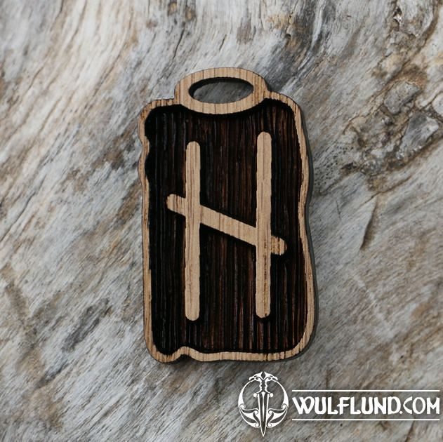 HAGALAZ - Rune - Futhark, Wood Kadlus rune pendants Zinc amulets ...