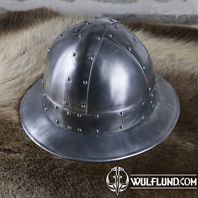 TEMPLAR KNIGHT KETTLE HAT Duralumin - Costume Rental Drakkaria arms and ...