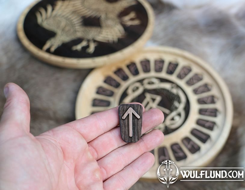 HUGINN and MUNINN - WOODEN RUNES FUTHARK SET Kadlus rune pendants Zinc ...