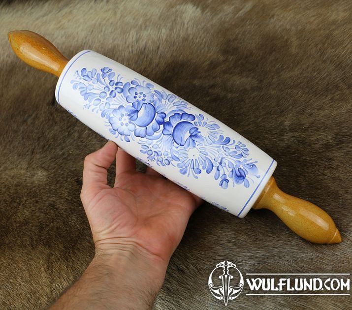 Rolling-Pin hand painted Bohemian ceramics Kitchen accessories rustic ...