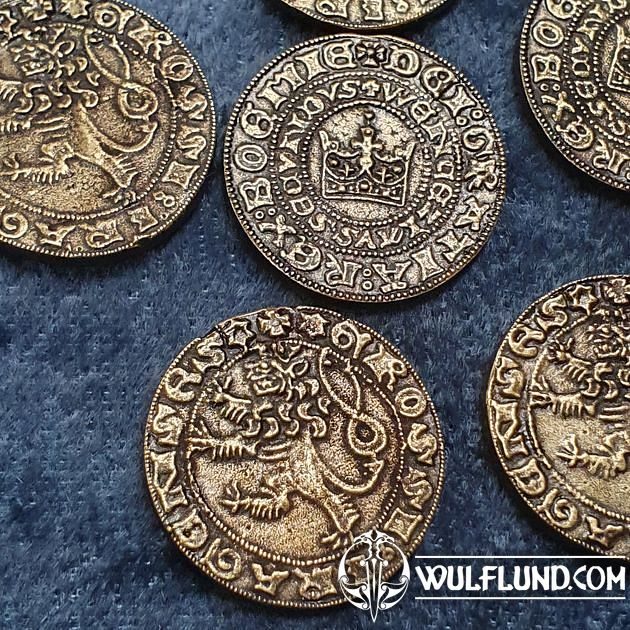 PRAG GROSCHEN, Münze, Replik, Zink Antique brass Drakkaria medieval and ...