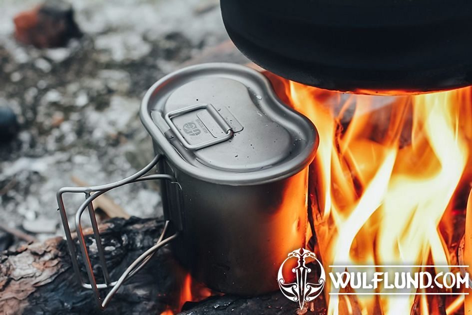 Ti3060 Titanium Canteen Mess Kit Titanium equipment Bushcraft, Camping ...