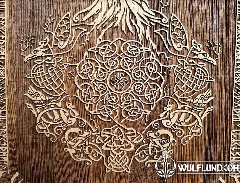 Yggdrasil Wall Decoration 45cm Oak wooden statues, plaques, boxes Wood ...