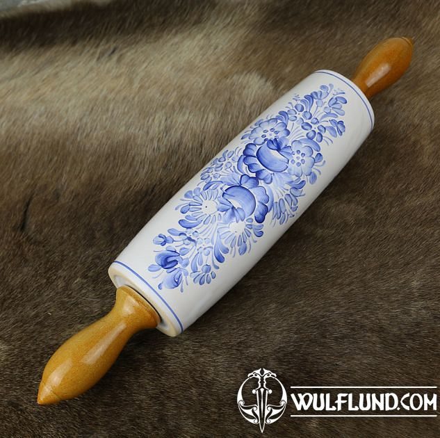 Rolling-Pin hand painted Bohemian ceramics Kitchen accessories rustic ...