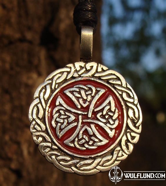 WARRIOR TALISMAN, red knotted cross viking pendants amulets and ...